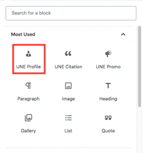 UNE Profile Block - UNE Faculty Sites